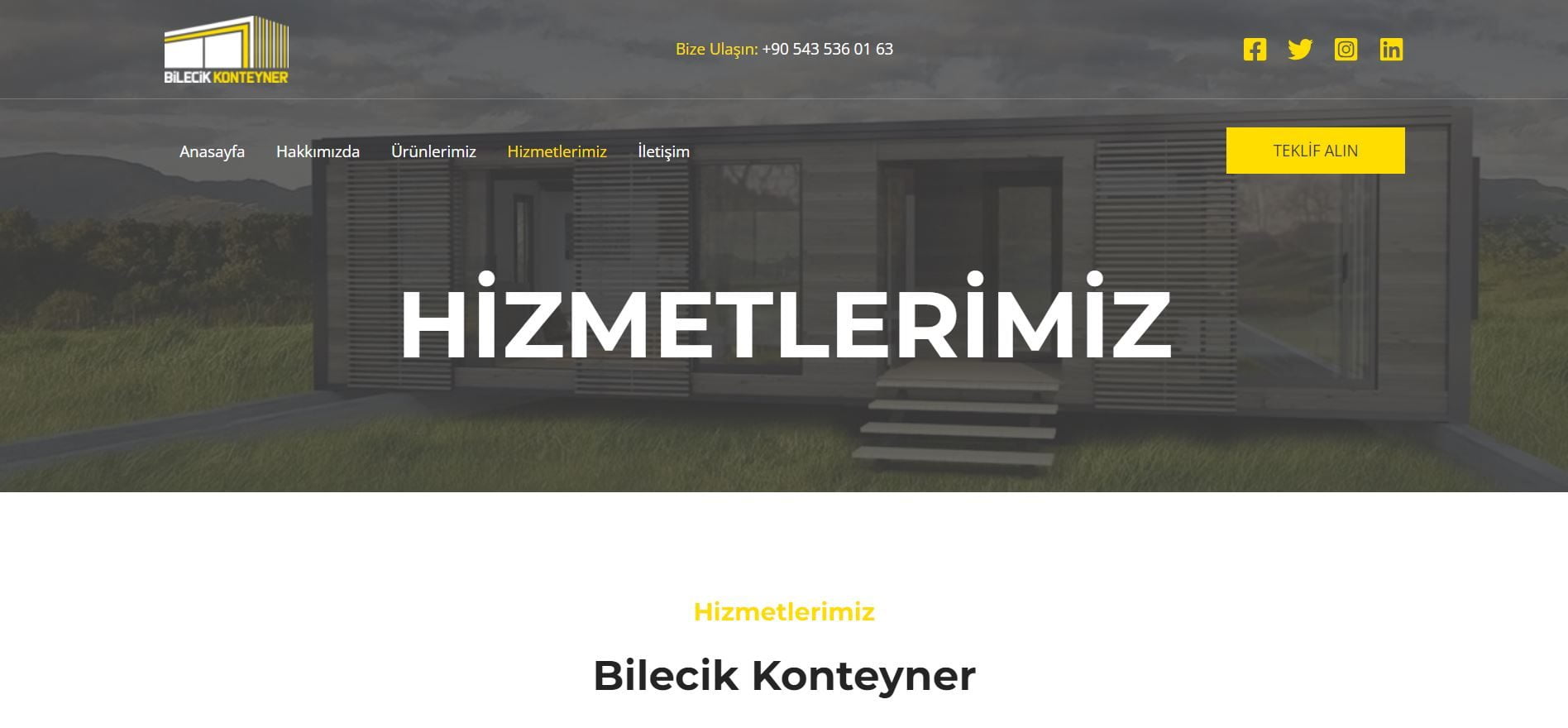 Hizmetlerimiz - Bilecik Konteyner